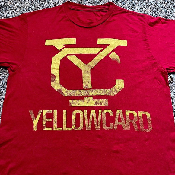 Tultex | Shirts | 5 Yellowcard Band Yc Text Logo Soft Cotton Red Yellow ...